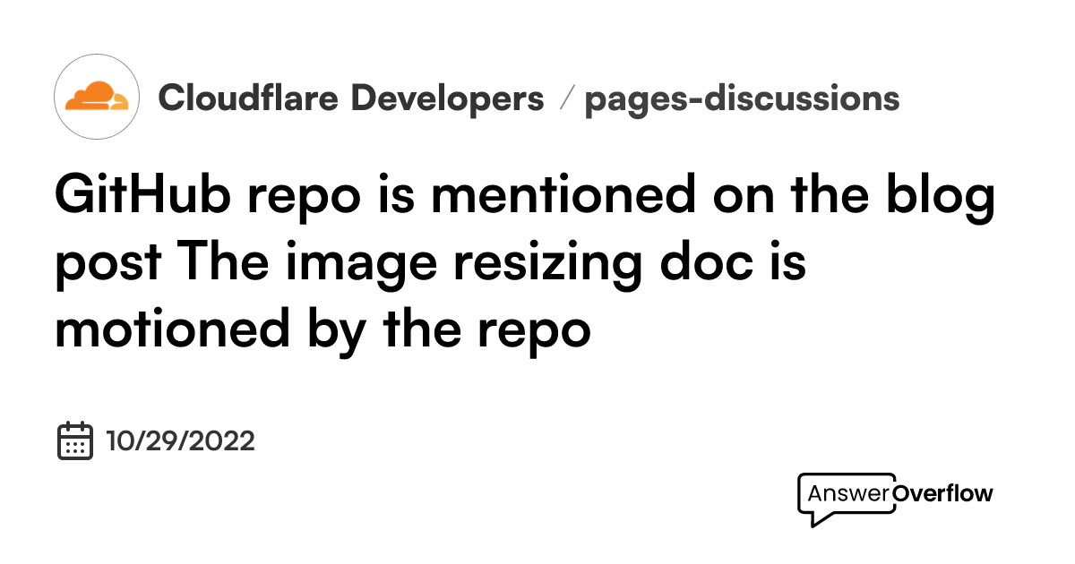 GitHub repo is mentioned on the blog post. The image resizing doc is motioned by the repo ...