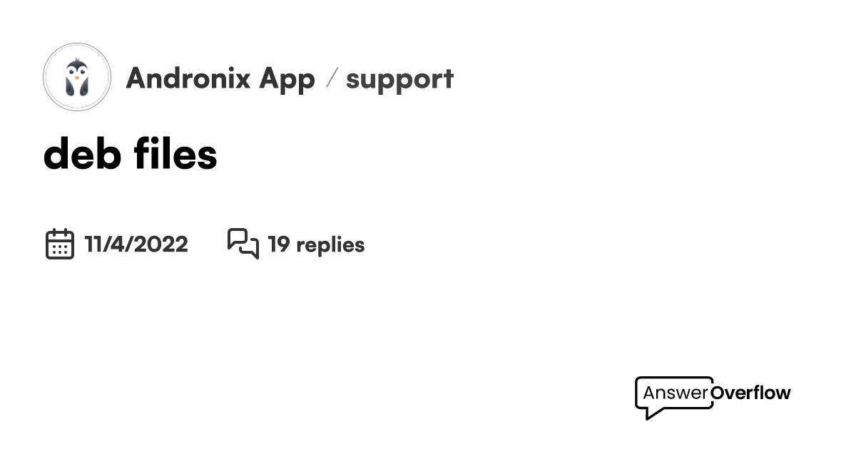 .deb files - Andronix App