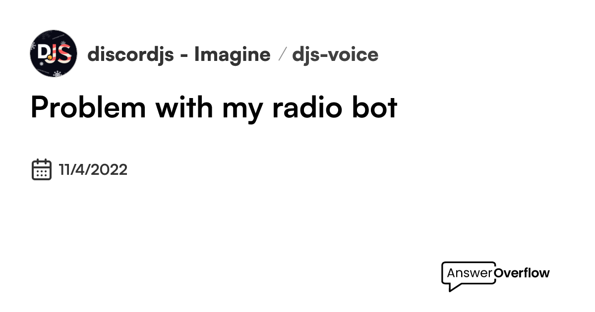 Problem with my radio bot - discord.js - Imagine an app