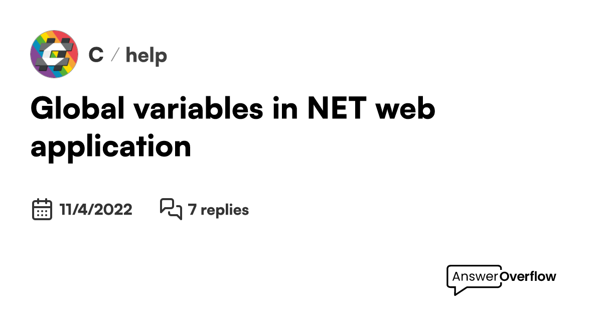 Global variables in .NET web application - C#