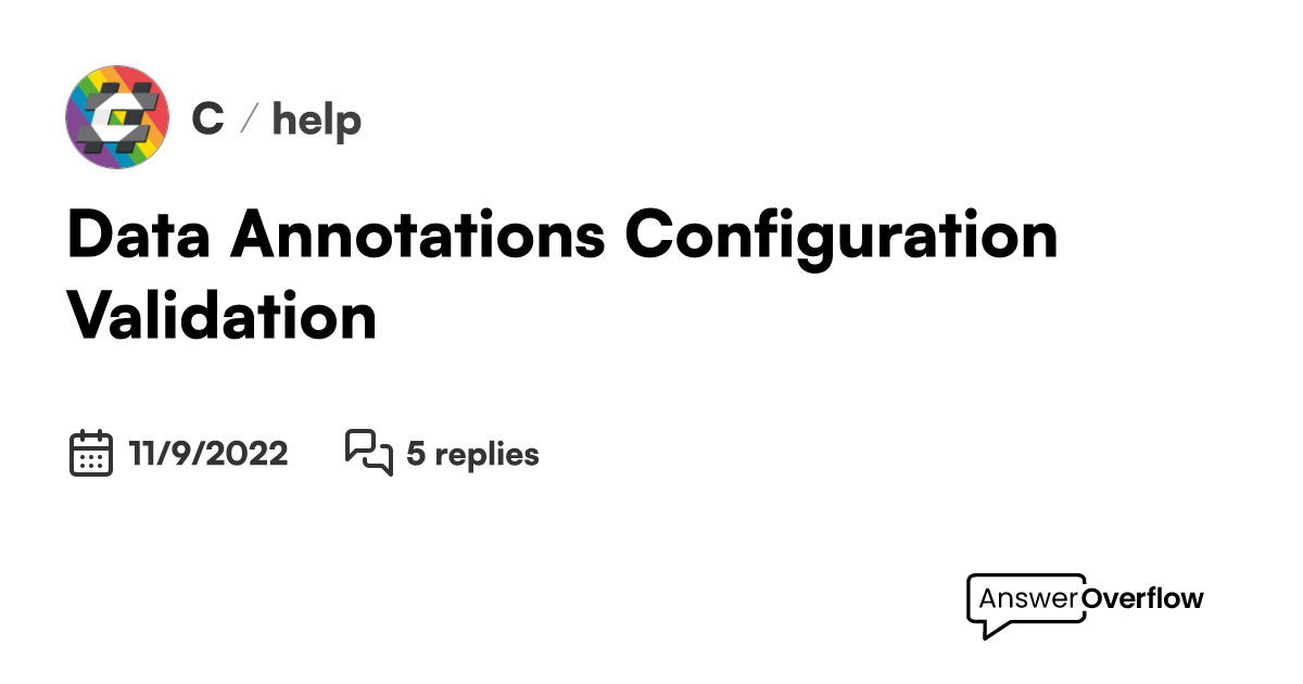 Data Annotations Configuration Validation - C#