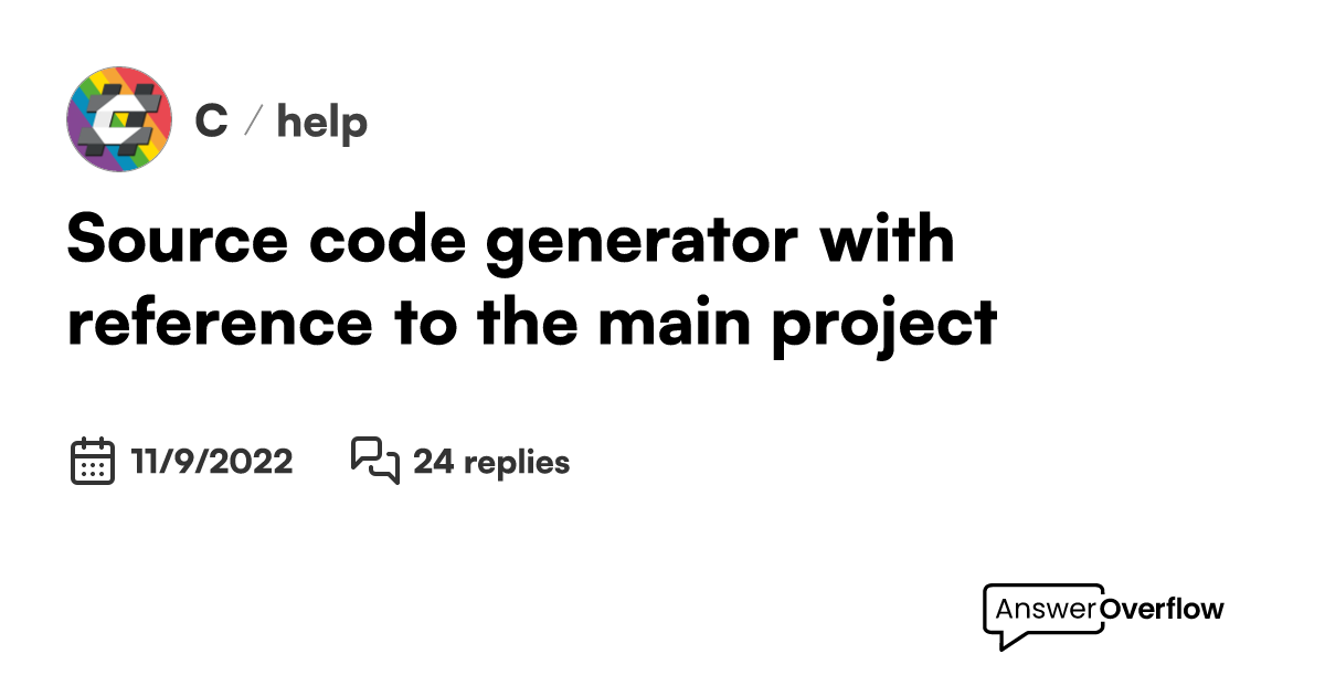 Source code generator with reference to the main project - C#