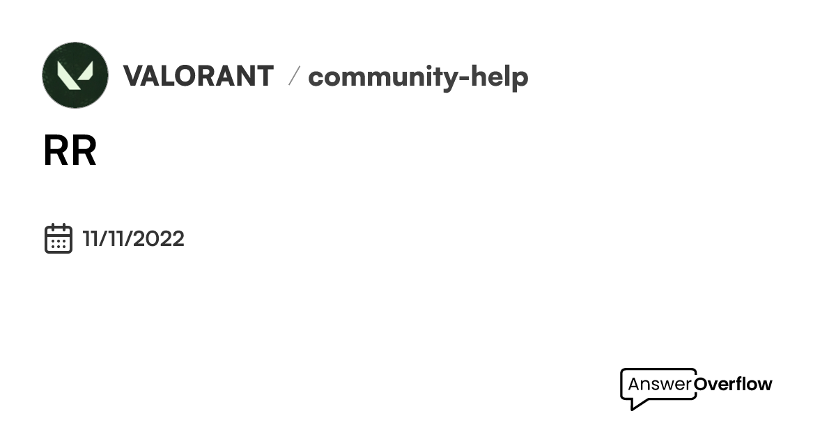 RR. - VALORANT