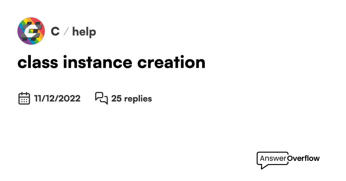 class instance creation - C#