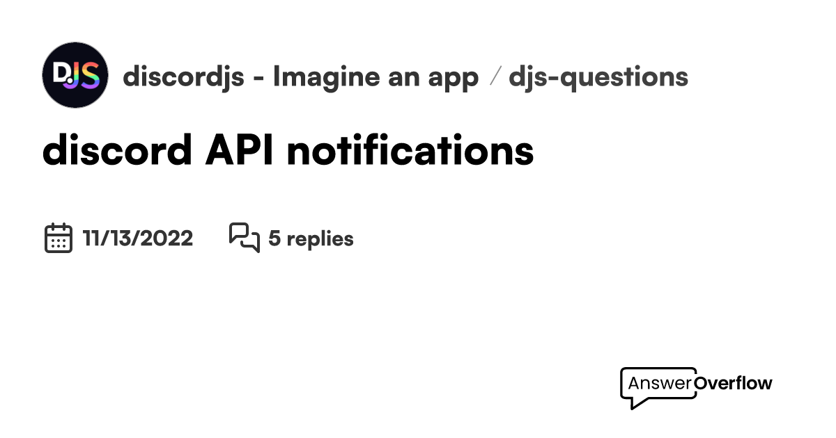 discord API notifications - discord.js - Imagine an app