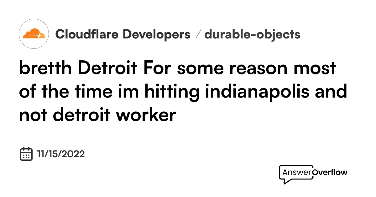 @brett_h Detroit 🙂 For some reason most of the time im hitting ...