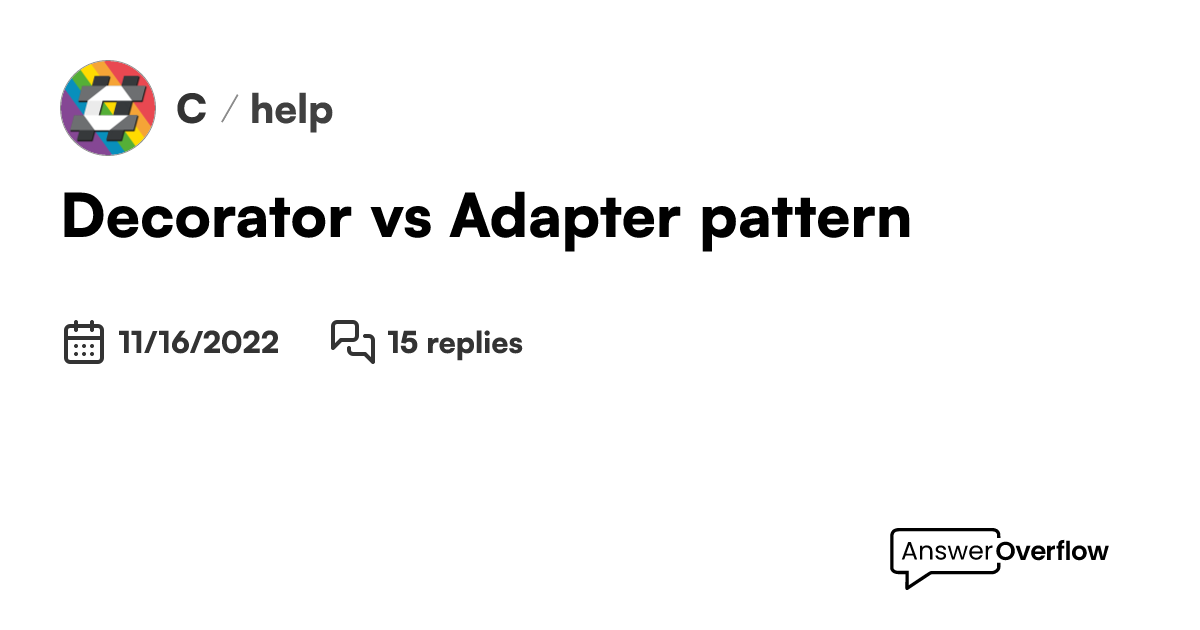 Decorator vs Adapter pattern - C#