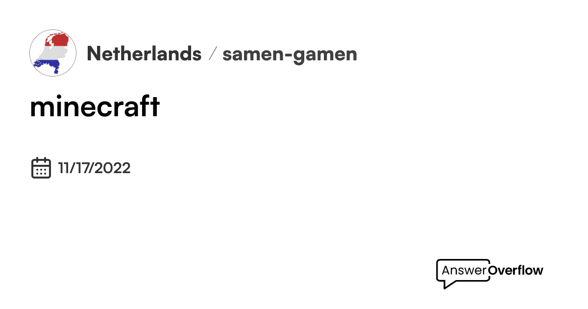 minecraft - Netherlands