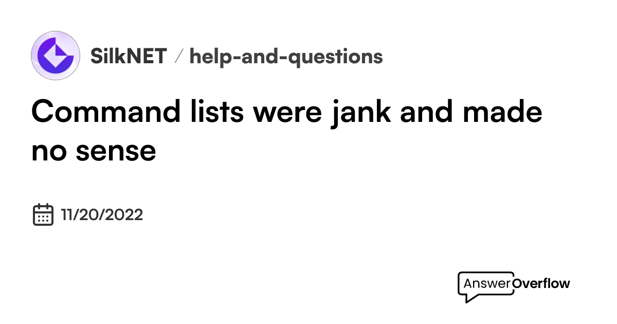 Command lists were jank and made no sense. - Silk.NET