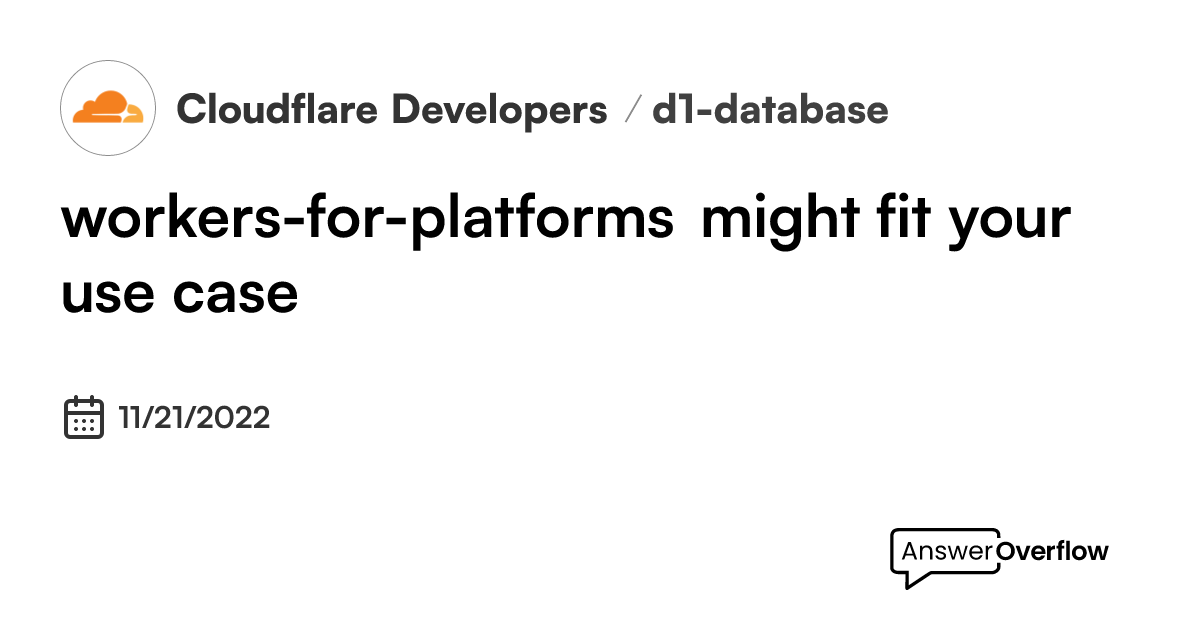 #workers-for-platforms might fit your use case - Cloudflare Developers