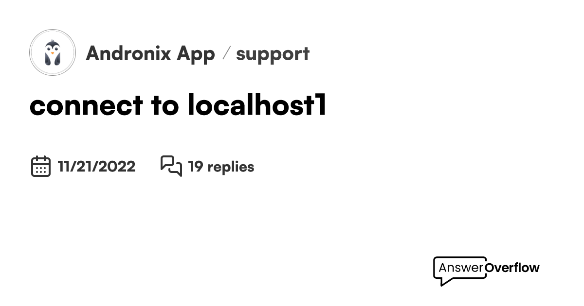 connect to localhost:1 - Andronix App