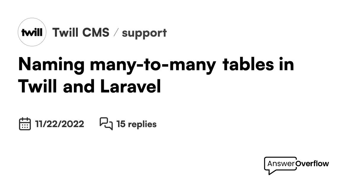 Naming many-to-many tables in Twill and Laravel - Twill CMS
