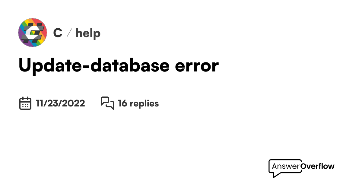 Update-database error - C#