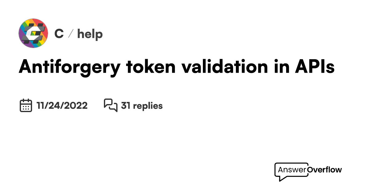 Antiforgery token validation in API's - C#