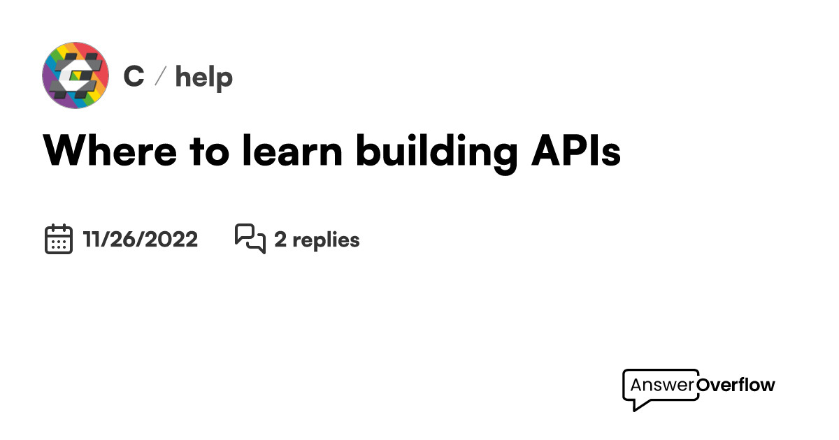 Where to learn building APIs ? - C#