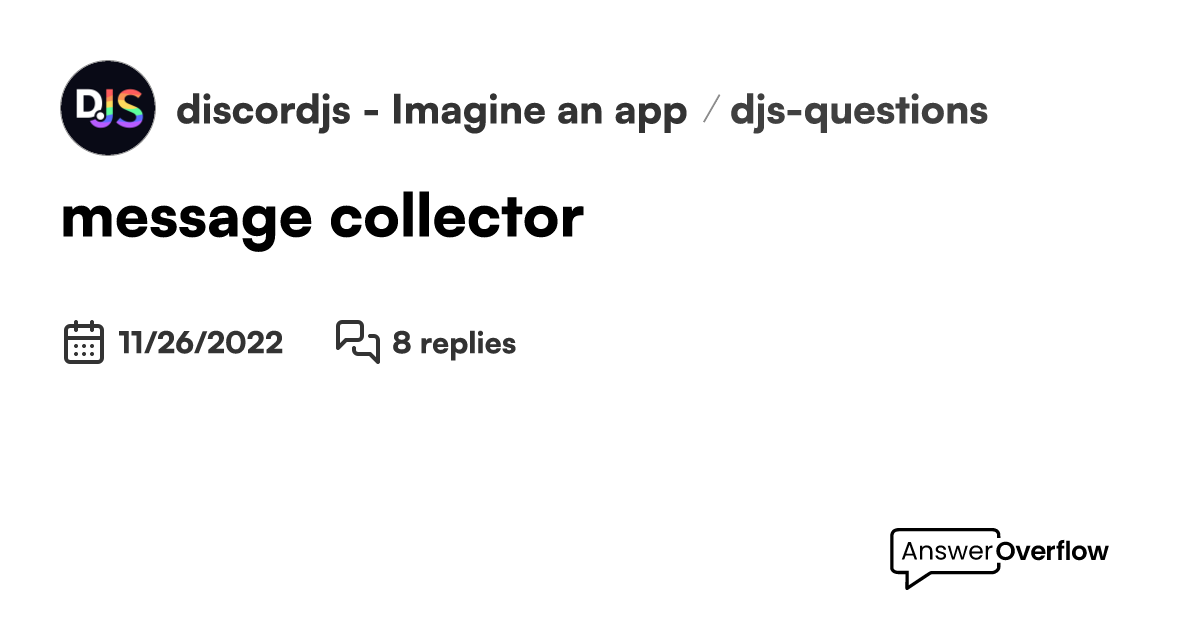 message collector - discord.js - Imagine an app