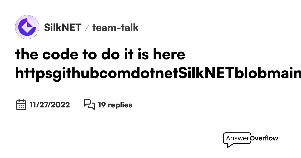 the code to do it is here - Silk.NET
