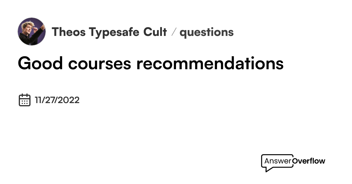 Good courses recommendations - Theo's Typesafe Cult