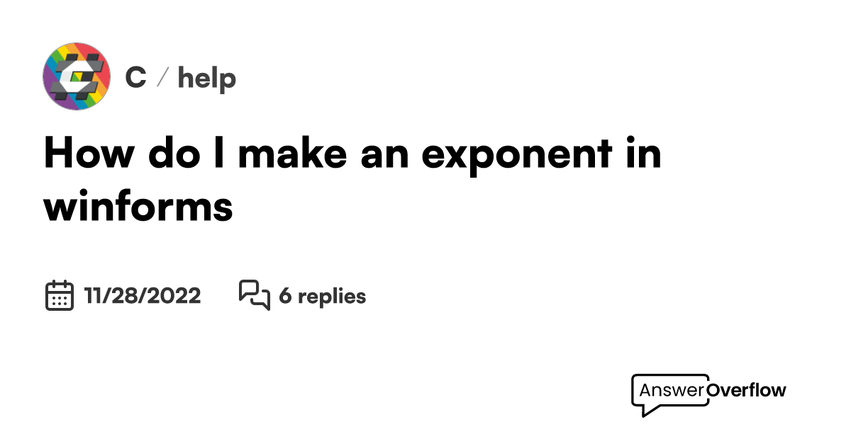 How do I make an exponent in winforms? - C#