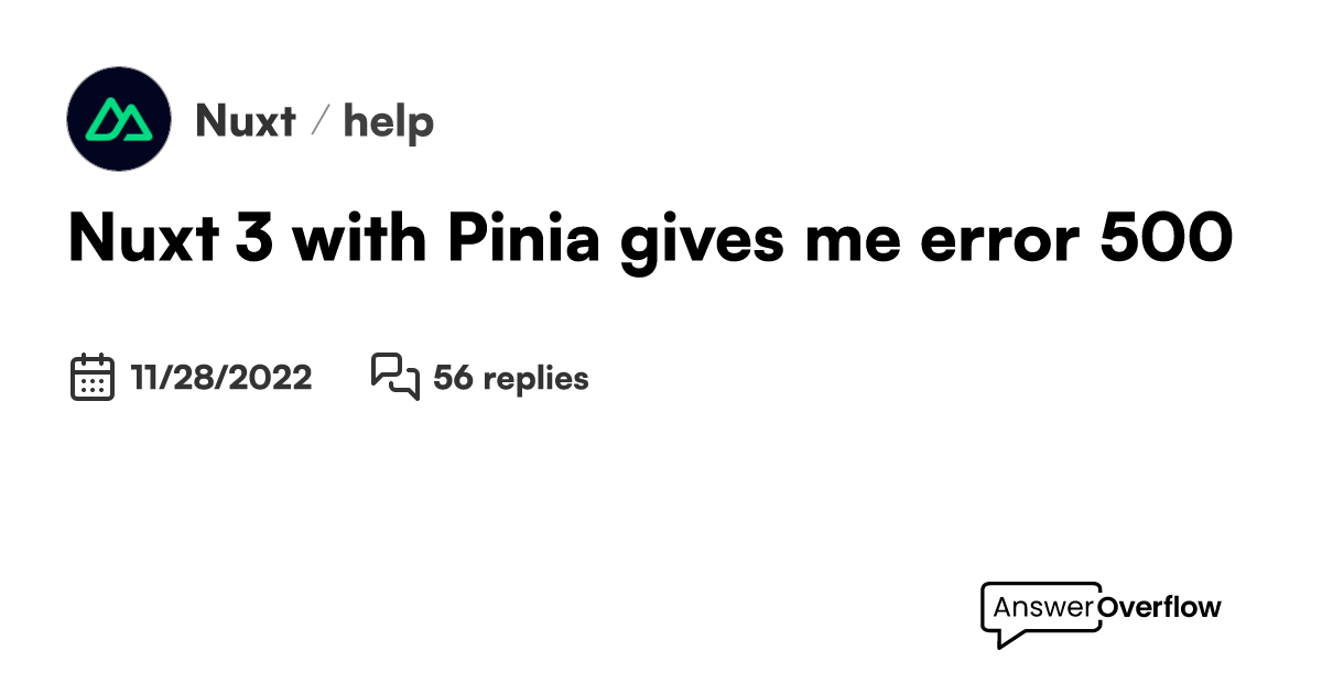 Nuxt 3 with Pinia gives me error 500 - Nuxt