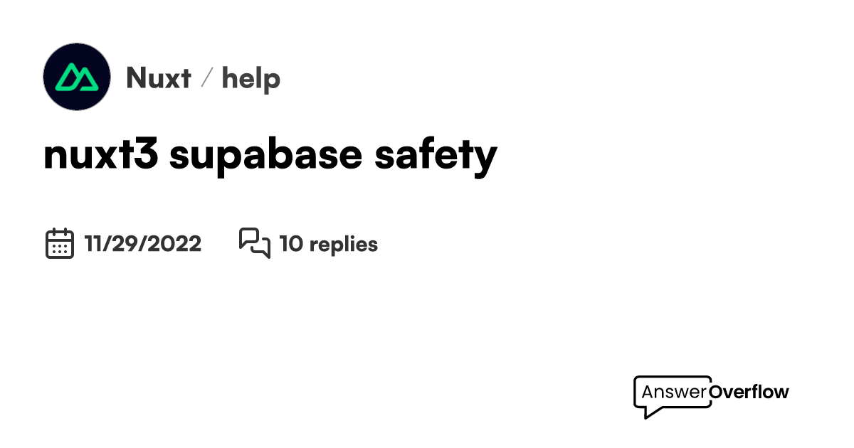 nuxt3 & supabase safety - Nuxt