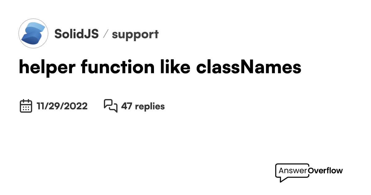 helper function like classNames? - SolidJS