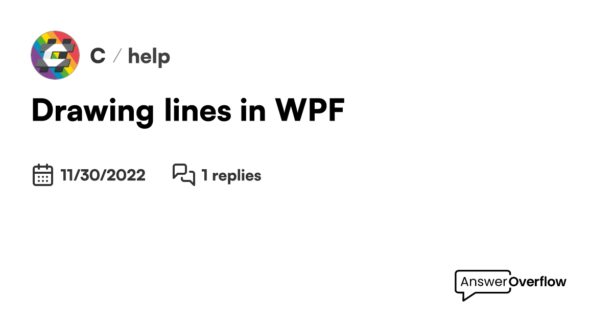Drawing lines in WPF - C#