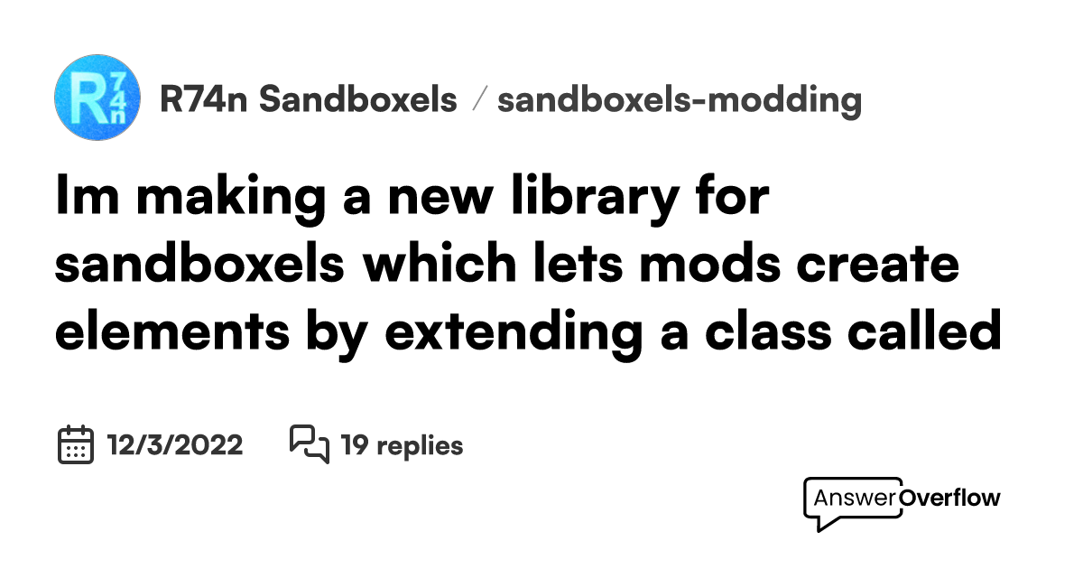 I'm making a new library for sandboxels which lets mods create elements ...