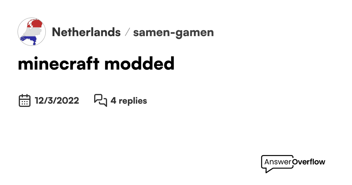 minecraft modded - Netherlands
