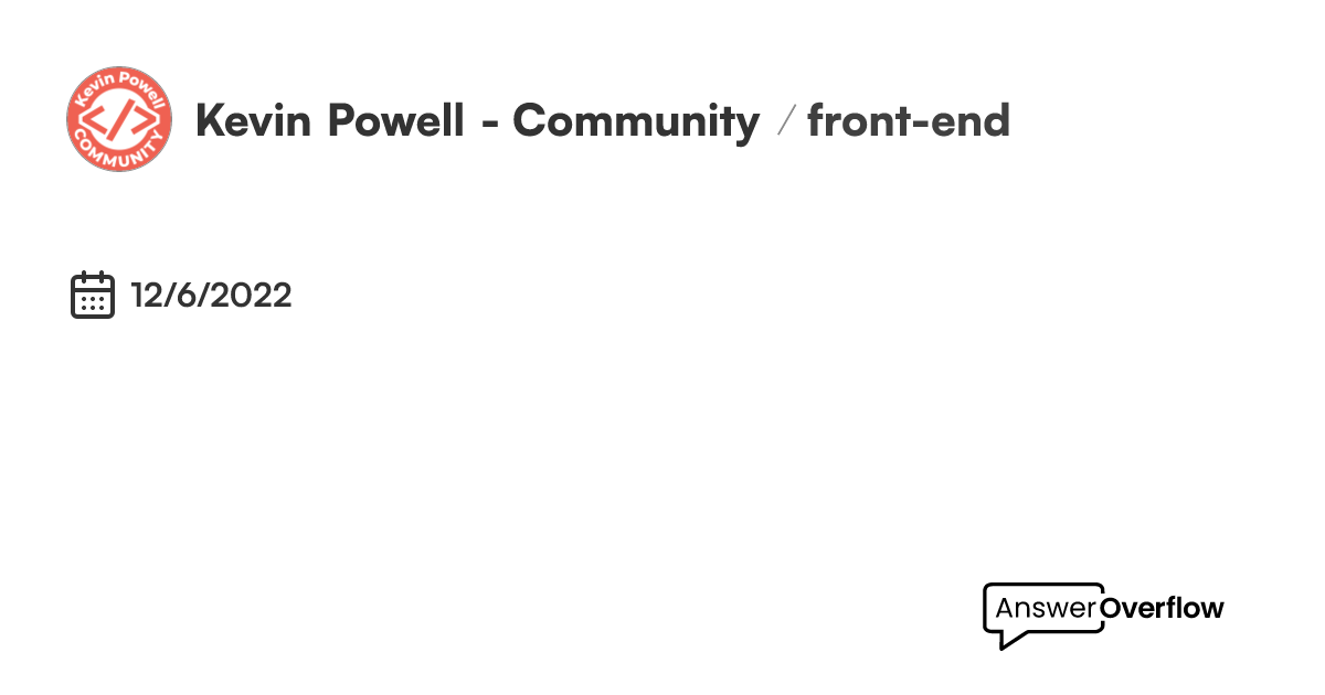 Kevin Powell - Community