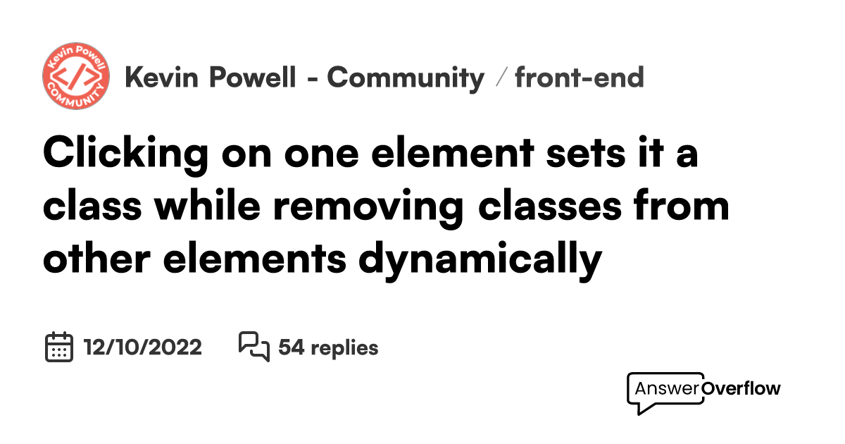 Clicking on one element sets it a class, while removing classes from other elements, dynamically ...