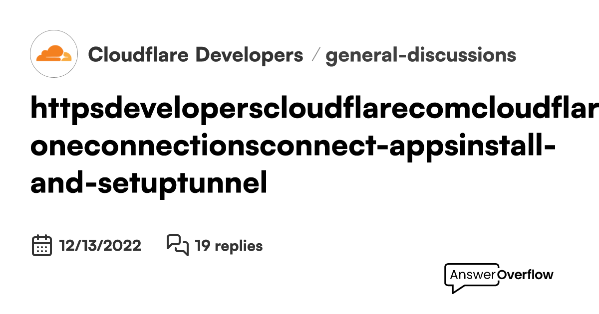 If you wanted to try/use tunnels - Cloudflare Developers