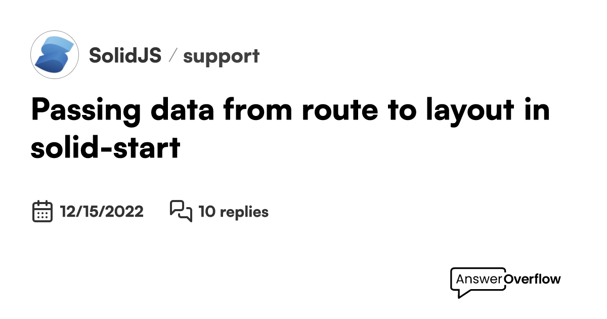 Passing data from route to layout in solid-start - SolidJS