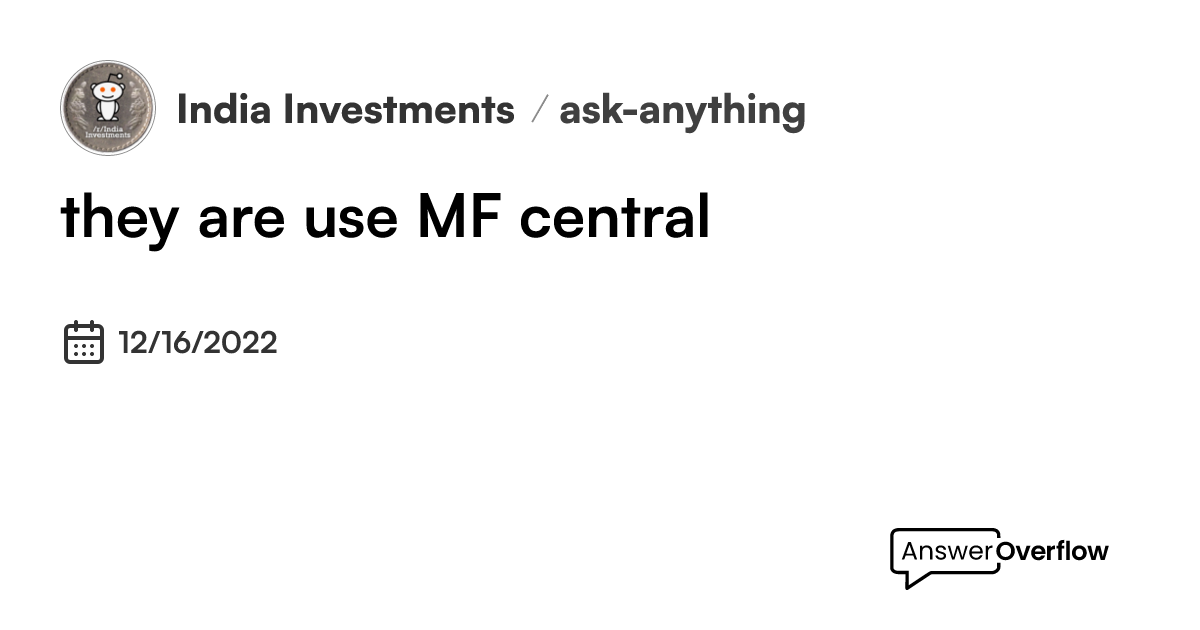 they are. use MF central. - India Investments