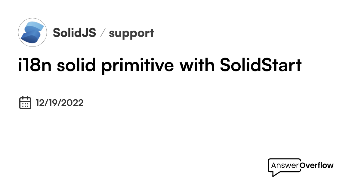 i18n solid primitive with SolidStart - SolidJS