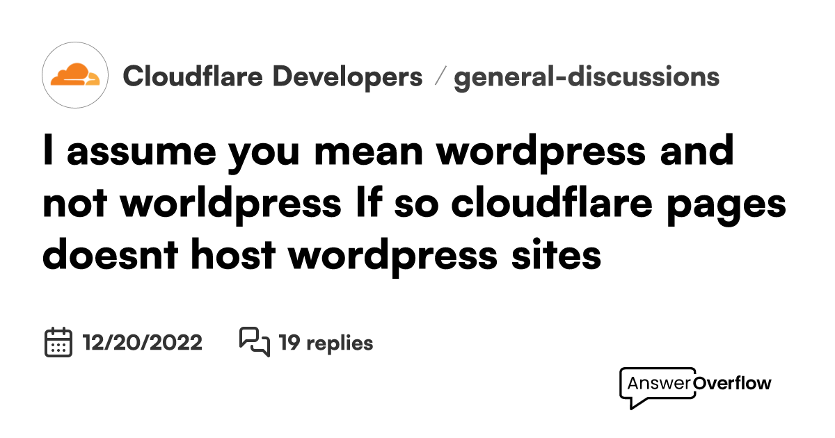 I assume you mean wordpress and not worldpress? If so cloudflare pages doesnt host wordpress ...