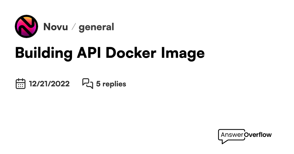 Building API Docker Image - Novu
