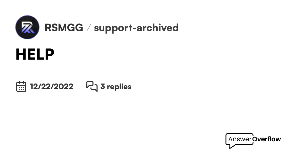 HELP - RSM.GG
