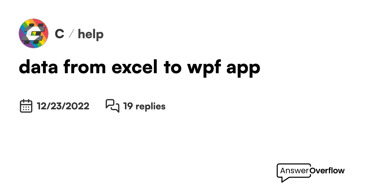 data from excel to wpf app - C#