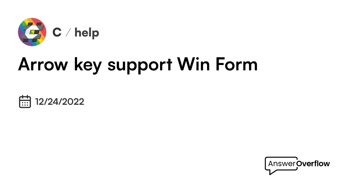 Arrow key support Win Form - C#
