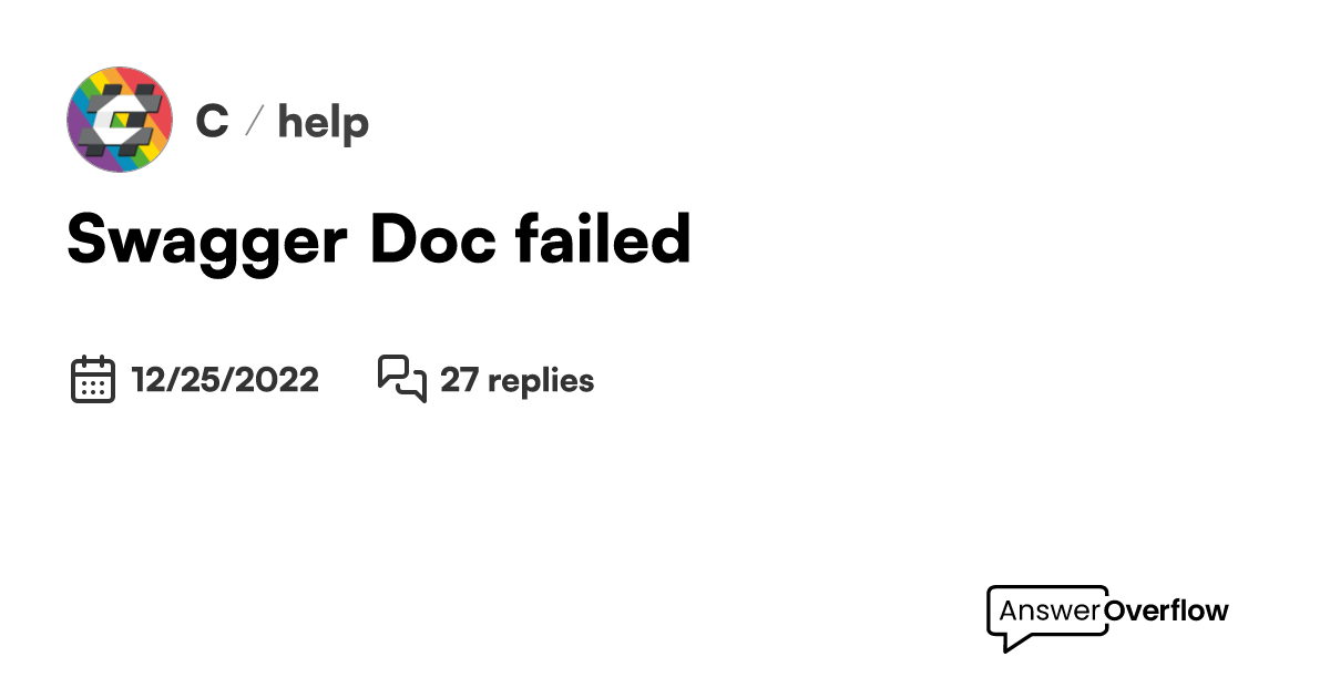 Swagger Doc failed - C#