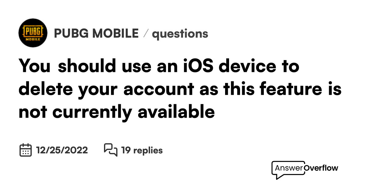 You should use an **iOS** device to delete your account, as this feature is not currently ...