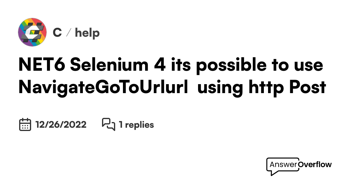 .NET6 Selenium 4. it’s possible to use Navigate.GoToUrl(url) using http ...