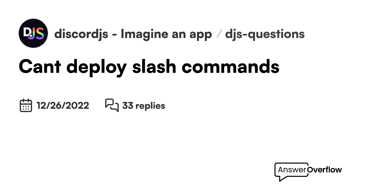 Can't deploy slash commands! - discord.js - Imagine an app