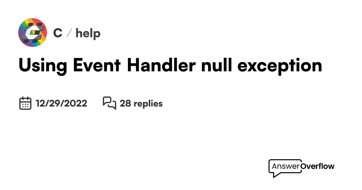 Using Event Handler Null Exception C