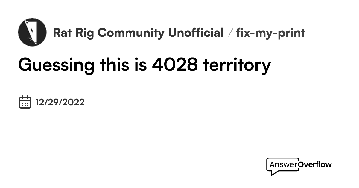 Guessing this is 4028 territory...? - Rat Rig Community [Unofficial]