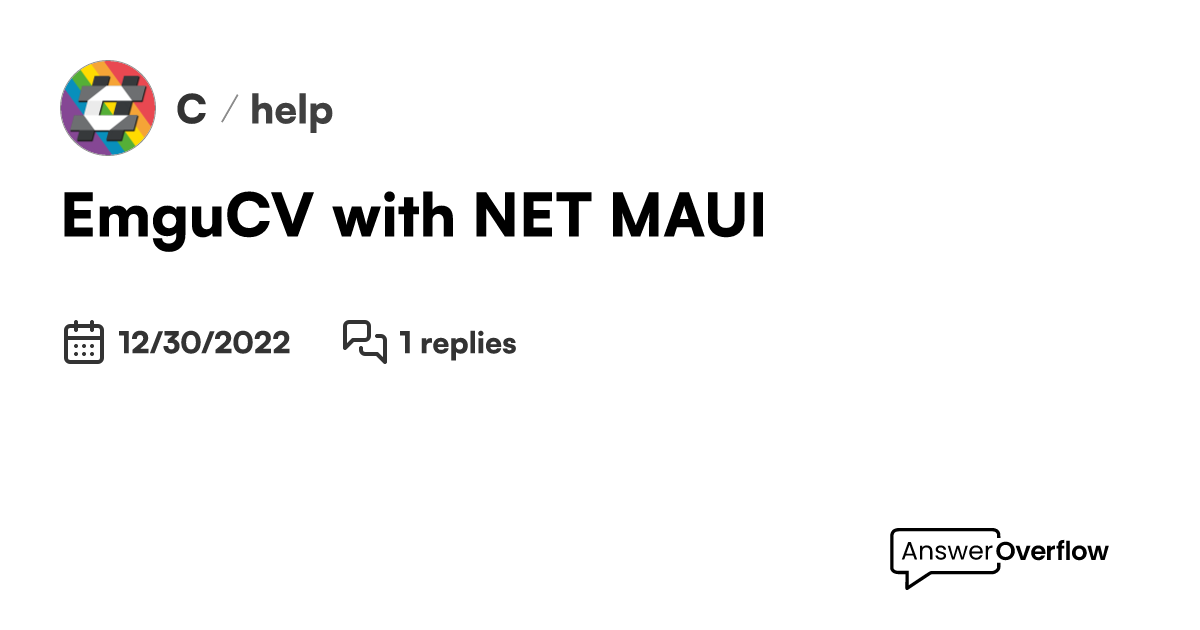 EmguCV with .NET MAUI - C#