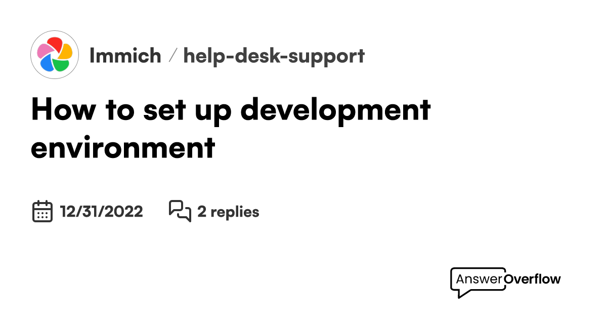 How to set up development environment? - Immich