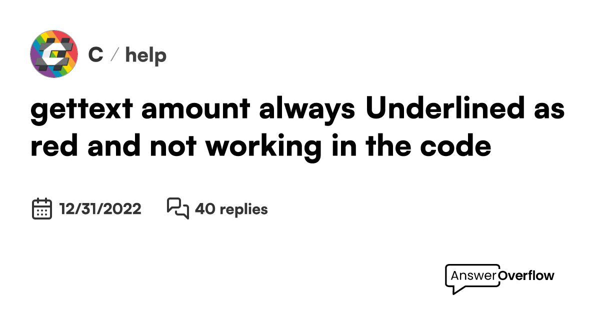 Gettext Amount Always Underlined As Red And Not Working In The Code C