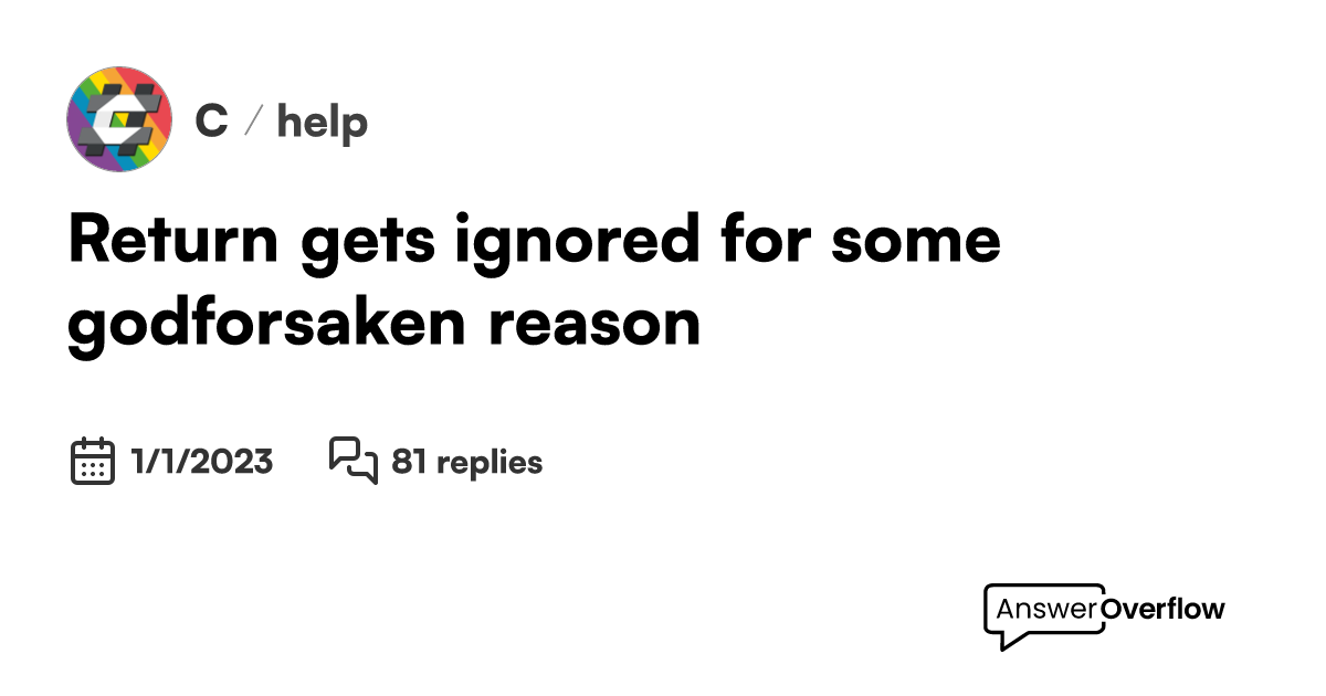 Return gets ignored for some godforsaken reason - C#